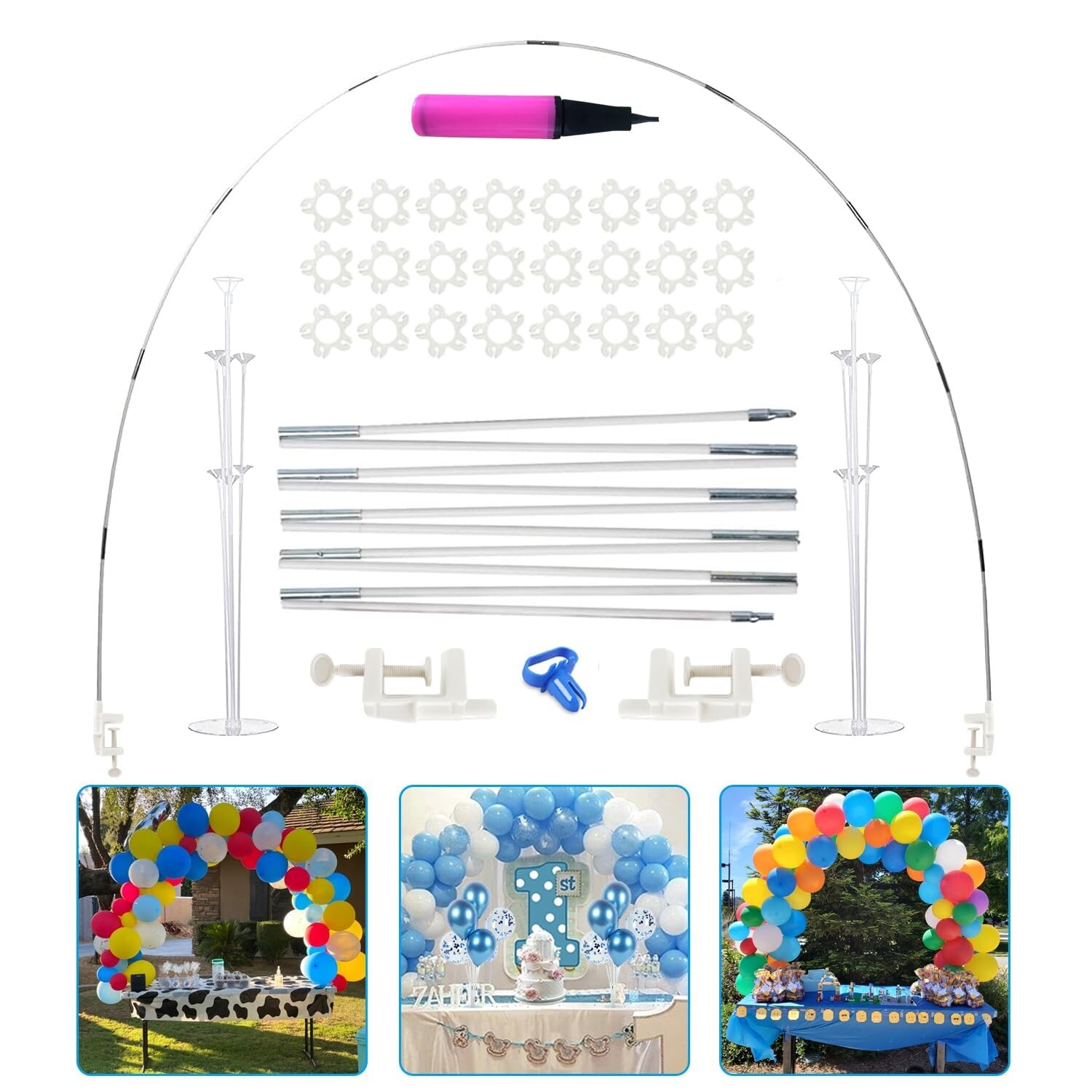 Table Balloon Arch Kit, Reusable Fibre Balloon Arch Supports ...