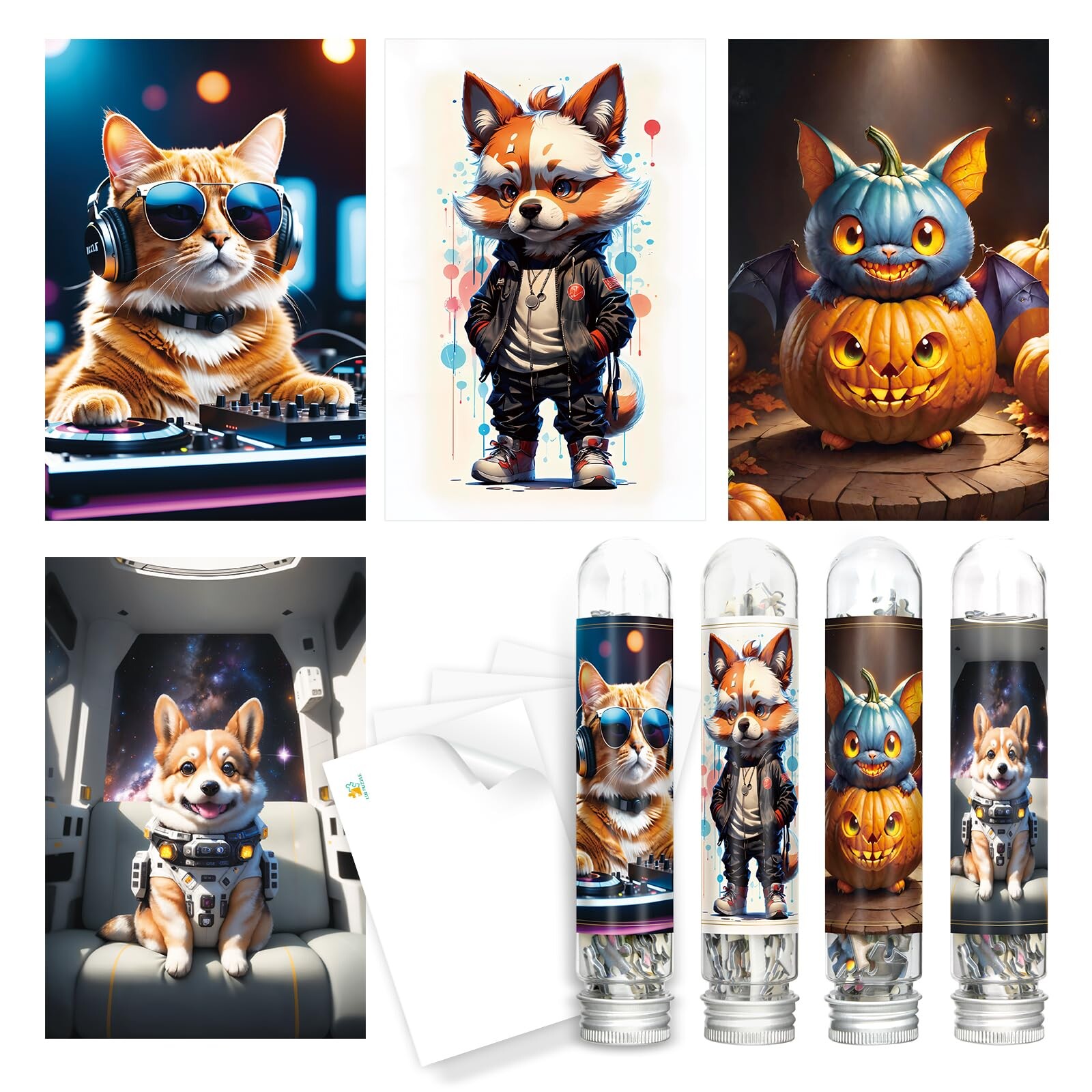 Mini Jigsaw Puzzles for Adults (4 Packs) 150 Pcs Puzzle with Reference ...