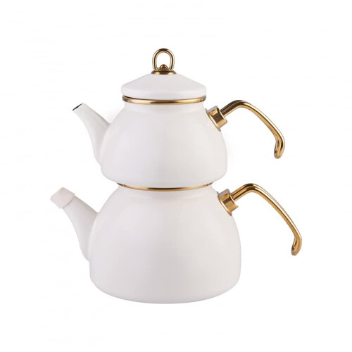 Karaca Retro Enamel Teapot Set, Titanium, Tea Infuser 11 L - 24 lb ...