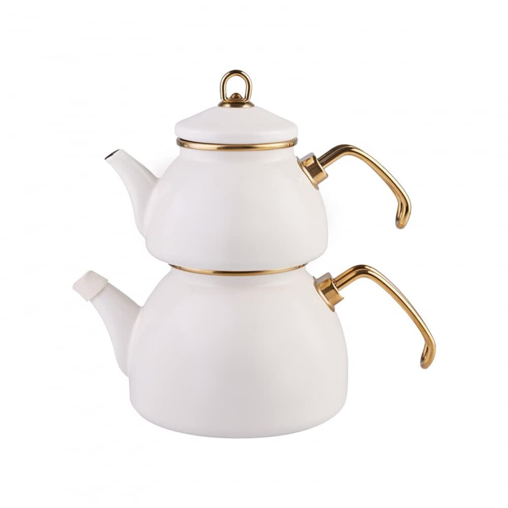 Karaca Retro Enamel Teapot Set, Titanium, Tea Infuser 11 L - 24 lb ...