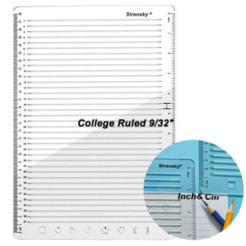 Straight Line Stencil Template college Ruled 932 Spacing,Line Drawing ...
