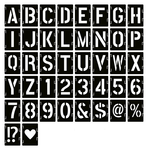 12 Inch Letter Stencils Symbol Numbers Craft Stencils, 42 Pcs Reusable ...
