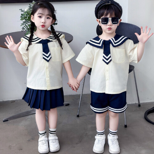 (Girls, 140cm) Charming Boys And Girls Summer Outfit Set Designed For ...