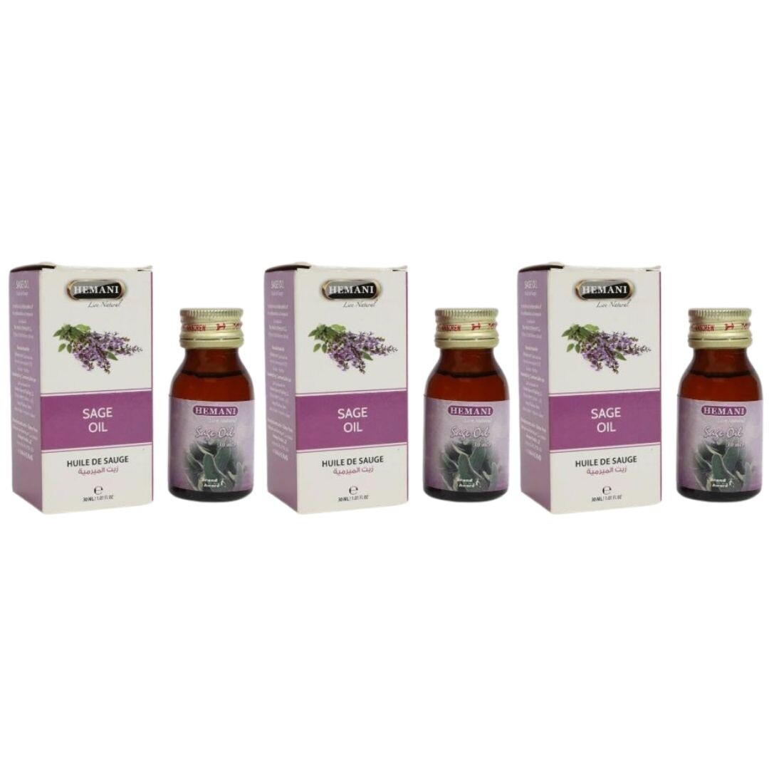 Hemani Sage Herbal Oil 30ml Pack Of 3 |Relief Sore Throat |High Blood ...