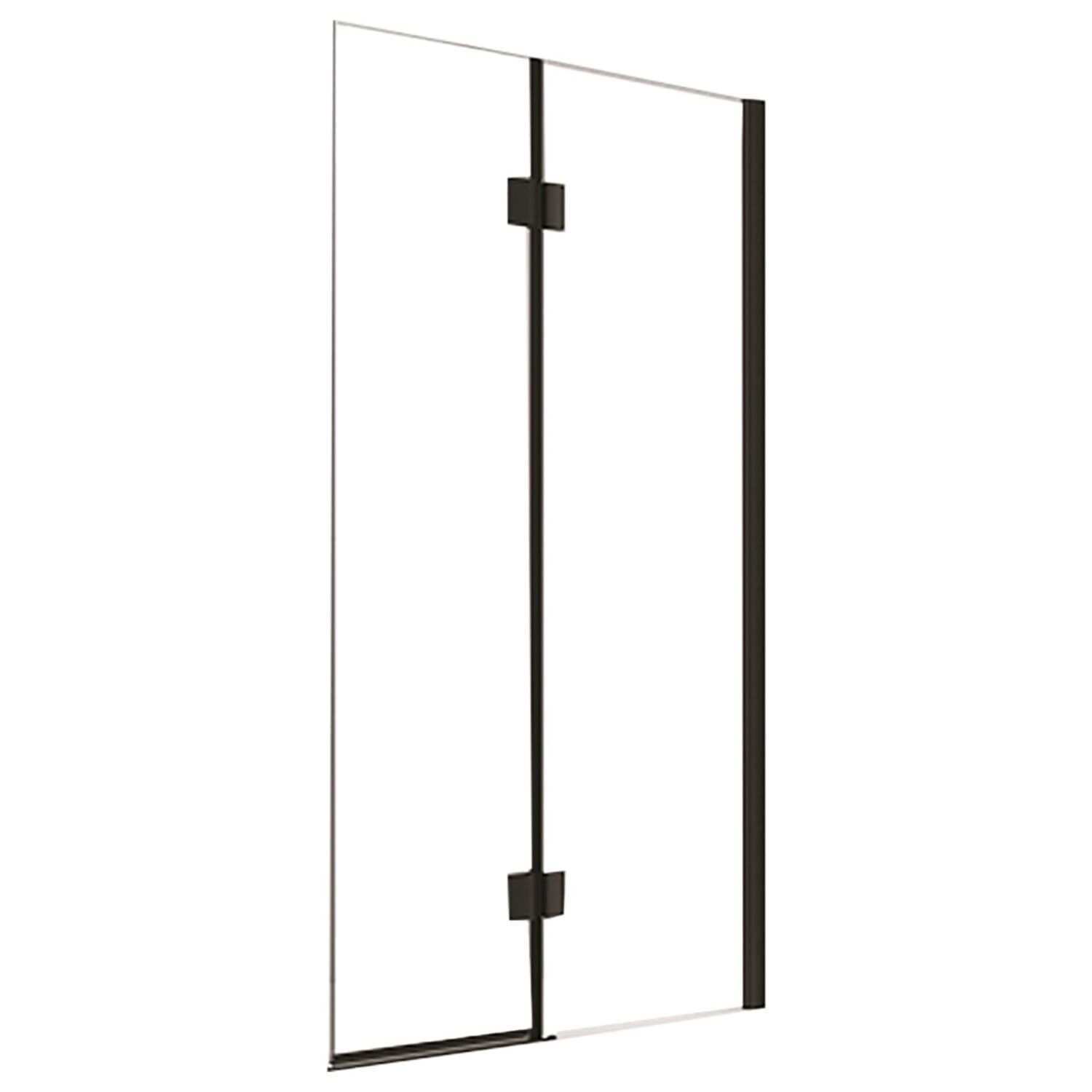 Aquadart 2 Panel Bath Screen - Black, 6mm Glass, Left-Hand Fit on OnBuy