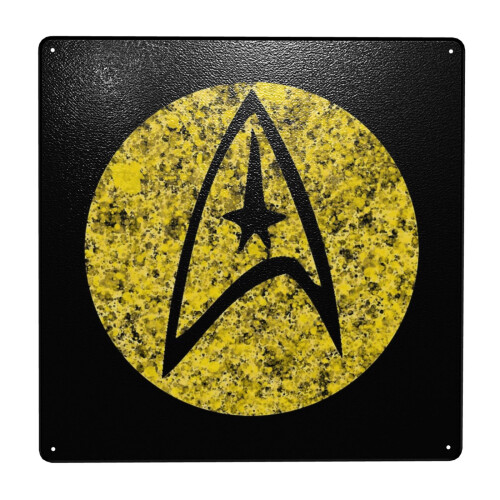 (Star Trek TOS Command Gold Insignia Paint Splatter=10693) Metal Tin ...