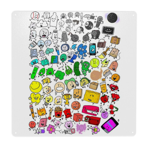 (BFDI Inanimate Insanity All Characters (Transparent)=763) Metal Tin ...