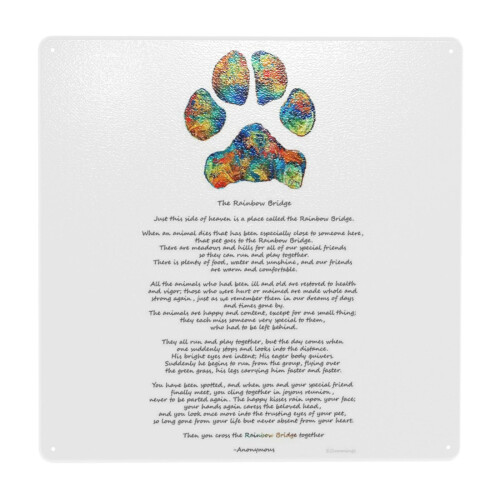 (Rainbow Bridge Poem With Colorful Paw Print By Sharon Cummings=629 ...