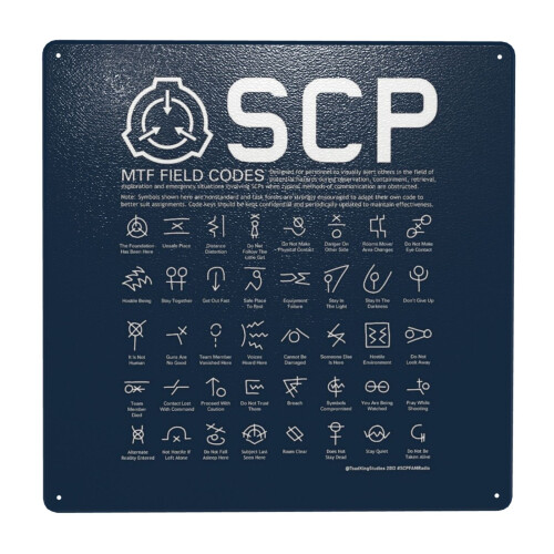 (SCP MTF Field Codes By ToadKing07=5278) Metal Tin Sign 12x12" Wall Décor Cafe Bar Beer Pub ...