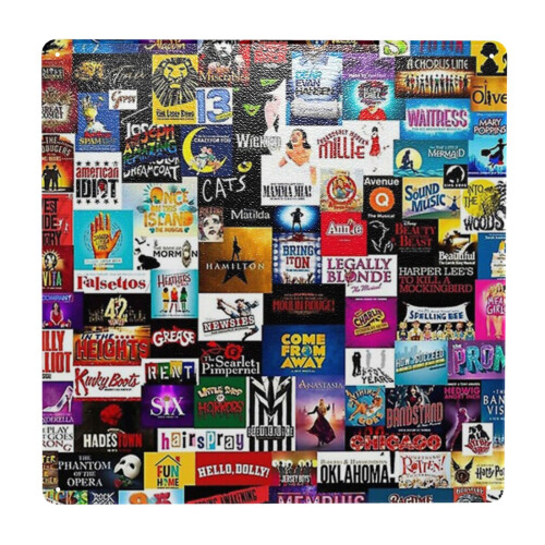 (Broadway Show Logo Collage=9980) Metal Tin Sign 12x12" Wall Décor Cafe ...