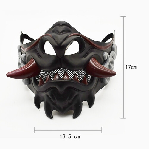 Half Face Japanese Mask Halloween Evil Devil Party Mask Toy Demon ...