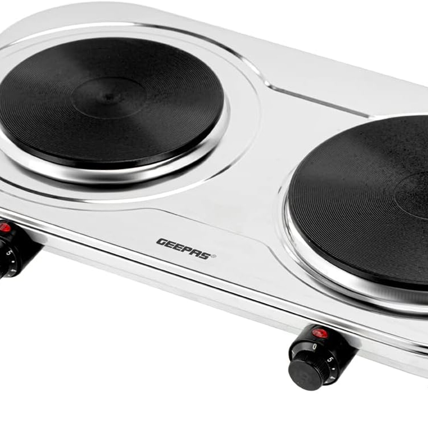 Geepas 2500W Stainless Steel Double Hot Plate Portable Electric Hob ...