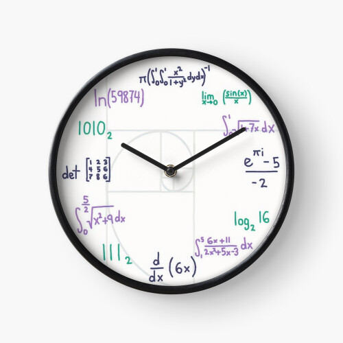 (Calculus Math Design=481) Wall Clock 12 Inch Funny Mantel & Tabletop ...