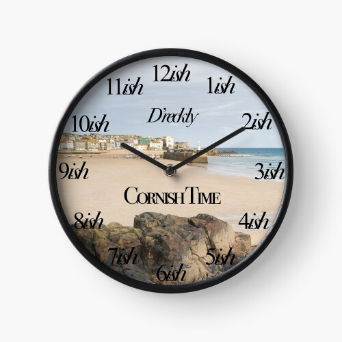 (Cornish Time=514) Wall Clock 12 Inch Funny Mantel & Tabletop Art Decor ...