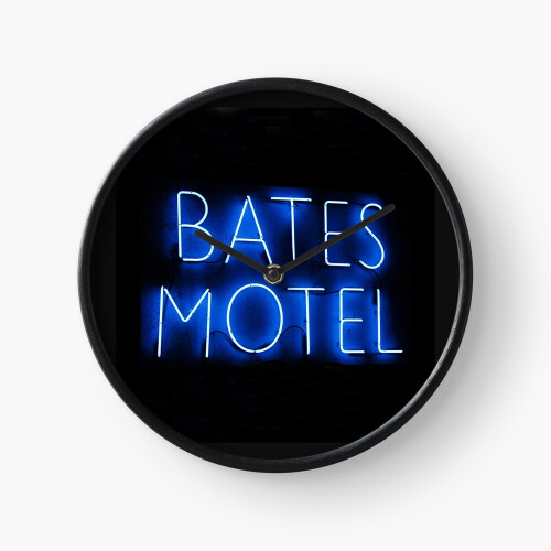 (Bates Motel sign=790) Wall Clock 12 Inch Funny Mantel & Tabletop Art ...