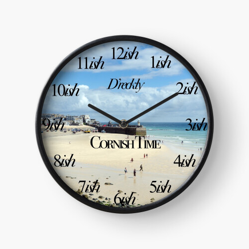 (Cornish Time, St Ives=851) Wall Clock 12 Inch Funny Mantel & Tabletop ...