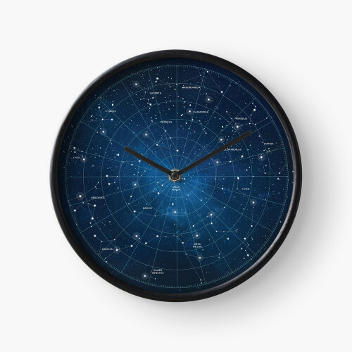 (Constellation Star Map=1157) Wall Clock 12 Inch Funny Mantel ...