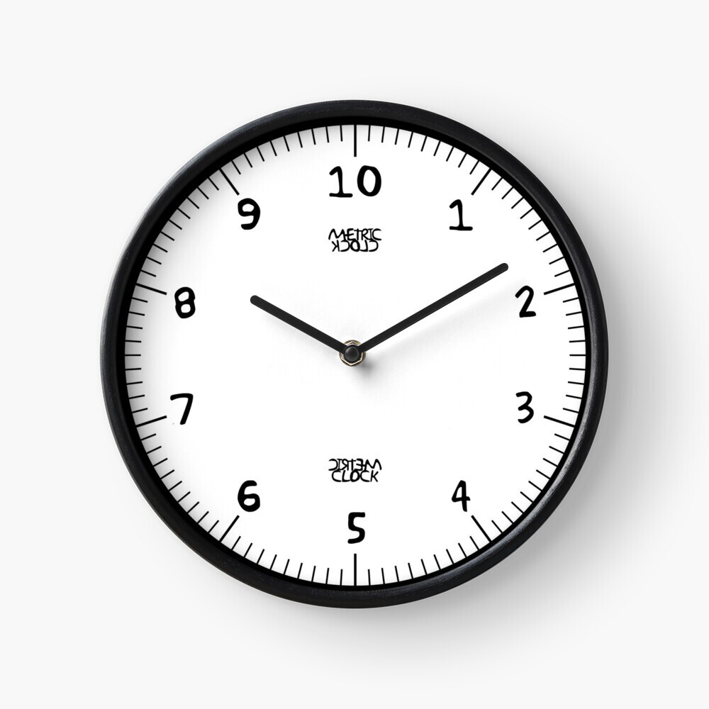 (Metric (Black Fun Font) [Roufxis-Rb]=1245) Wall Clock 12 Inch Funny ...