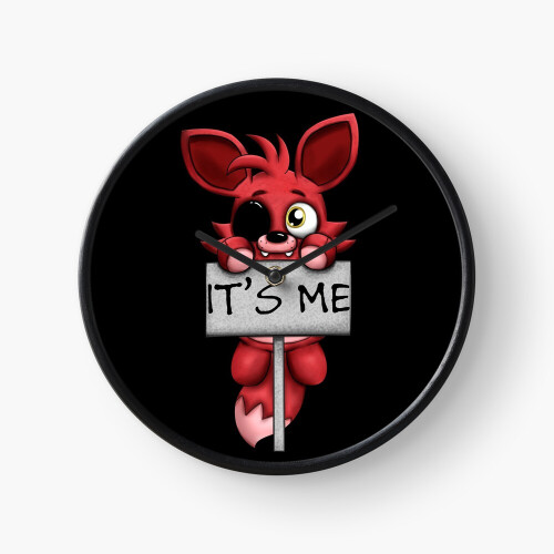 (FNAF Plush Foxy=1558) Wall Clock 12 Inch Funny Mantel & Tabletop Art ...