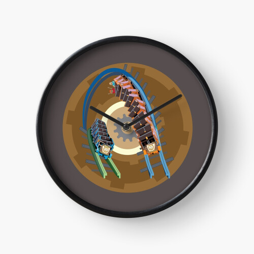 (Twisted Colossus Rollercoaster 'Cog' Design=1580) Wall Clock 12 Inch ...