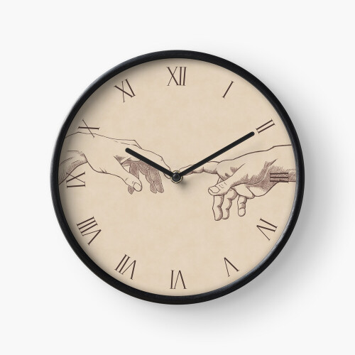 (Dark Academia Creation of Adam Sketch=1796) Wall Clock 12 Inch Funny ...