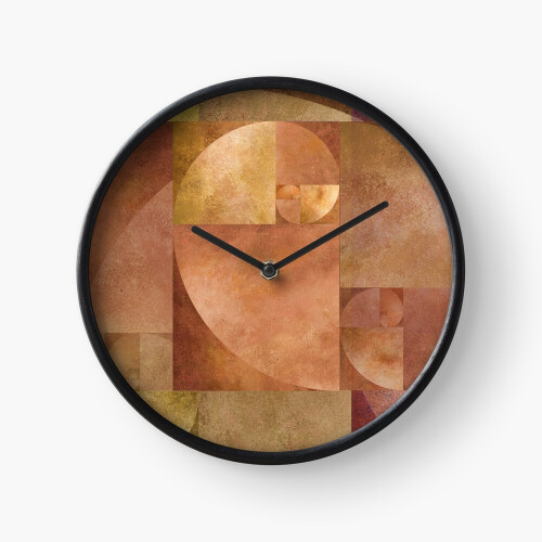 (Golden ratio, Fibonacci Spiral Composition=2490) Wall Clock 12 Inch ...