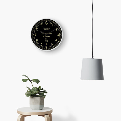 (World War II German U-Boat Depth Gauge=2064) Wall Clock 12 Inch Funny ...