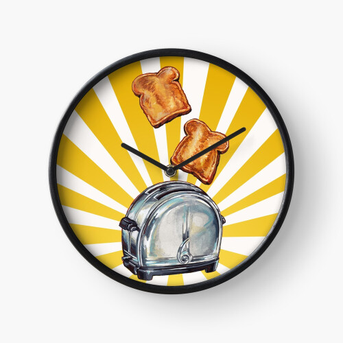 (Toast and Toaster=2004) Wall Clock 12 Inch Funny Mantel & Tabletop Art ...