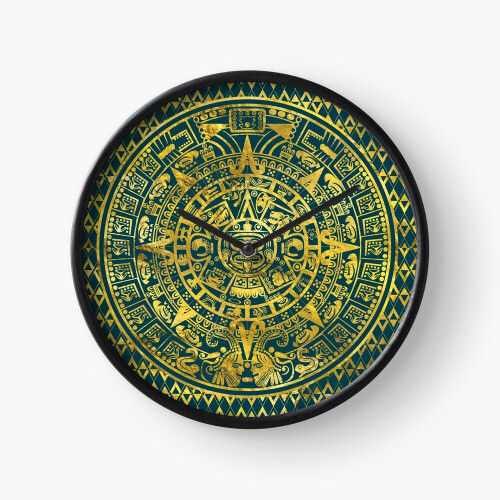(Gold Aztec Inca Mayan Calendar=3421) Wall Clock 12 Inch Funny Mantel ...