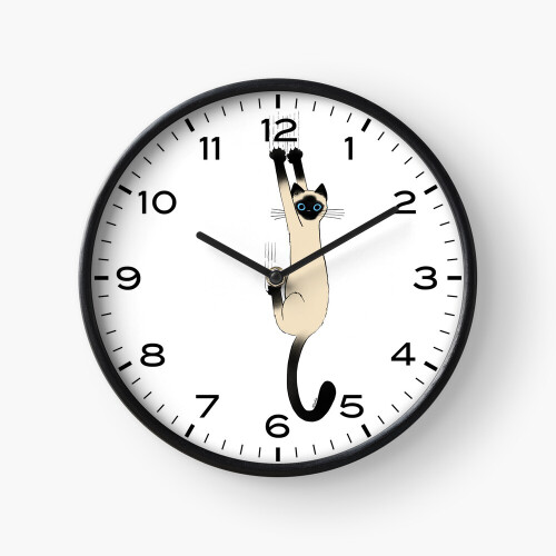 (Siamese Cat Hanging On with Claws Funny Cat Holding On=3289) Wall ...