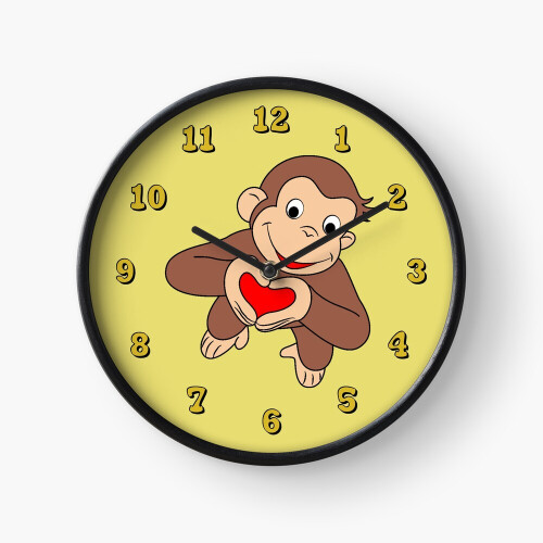 (Curious George Is All Heart=3952) Wall Clock 12 Inch Funny Mantel ...