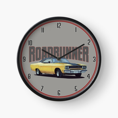 (Yellow Roadrunner=4815) Wall Clock 12 Inch Funny Mantel & Tabletop Art ...