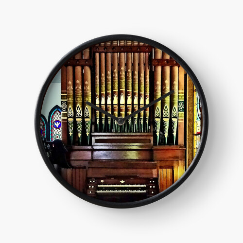 (Pipe Organ in Church=4771) Wall Clock 12 Inch Funny Mantel & Tabletop ...