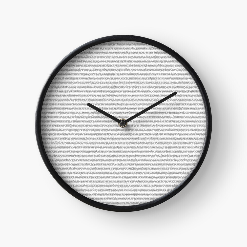 (entire shrek script=4473) Wall Clock 12 Inch Funny Mantel & Tabletop ...