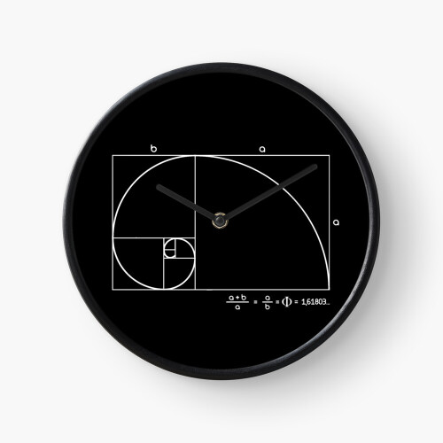 (Fibonacci Golden Ratio=4591) Wall Clock 12 Inch Funny Mantel ...