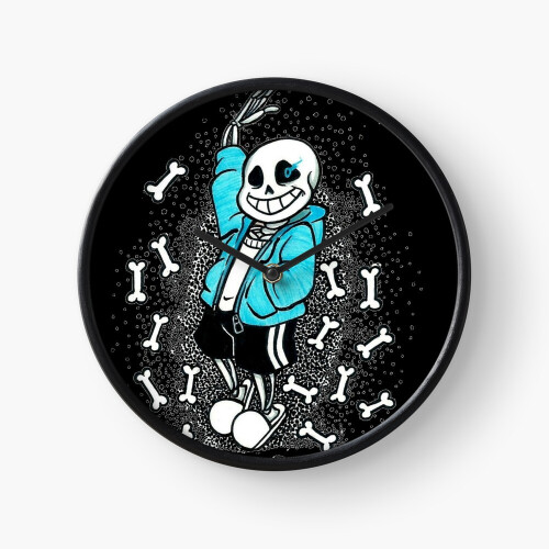 (Sans-Undertale=5484) Wall Clock 12 Inch Funny Mantel & Tabletop Art ...