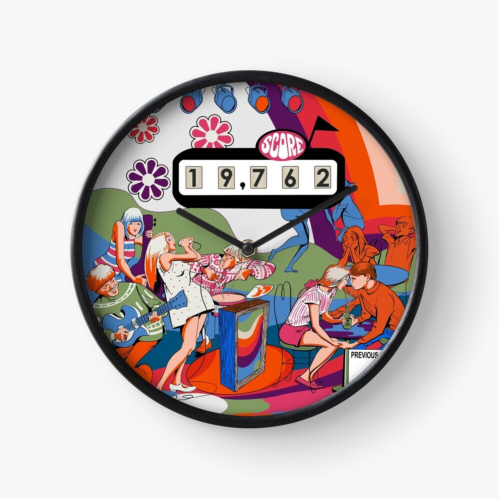 (Retro Pinball Backglass Design=6167) Wall Clock 12 Inch Funny Mantel ...