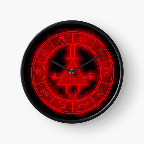 (Bill Cipher symbol Red=5919) Wall Clock 12 Inch Funny Mantel ...