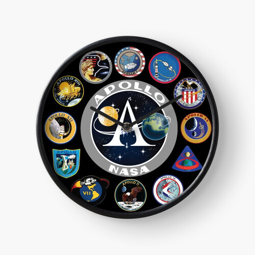 (Apollo Missions Patch Badge - NASA Program=7570) Wall Clock 12 Inch ...