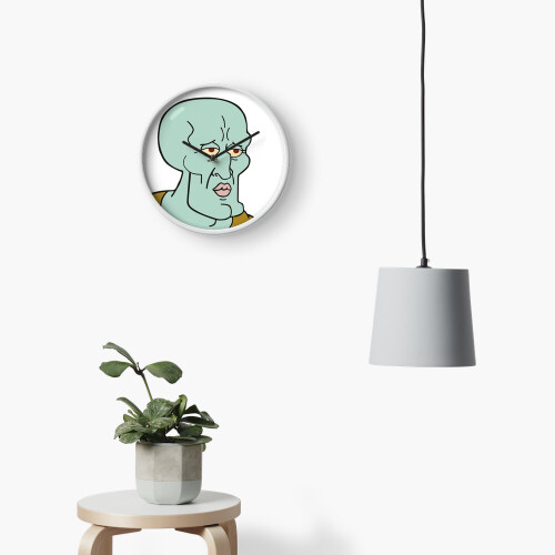 (Handsome Squidward meme=7452) Wall Clock 12 Inch Funny Mantel ...