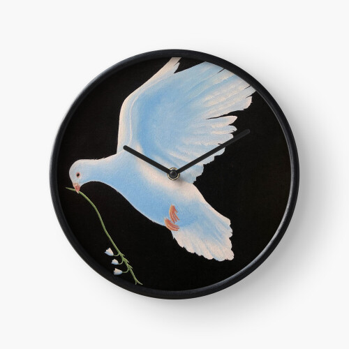 (dove' oil painting on canvas=7545) Wall Clock 12 Inch Funny Mantel ...