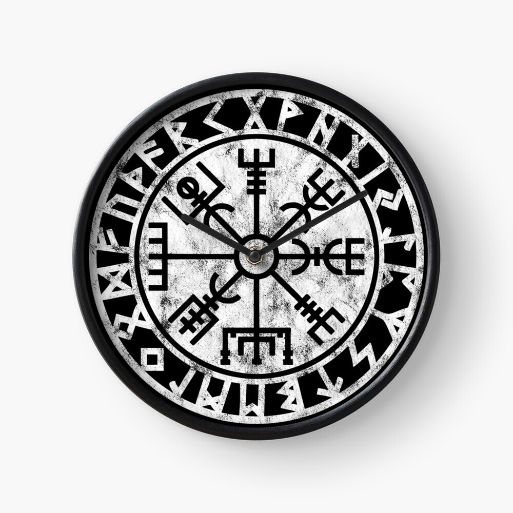 (Vintage, Vegvisir, symbol, Futhark runes, viking compass, norse ...