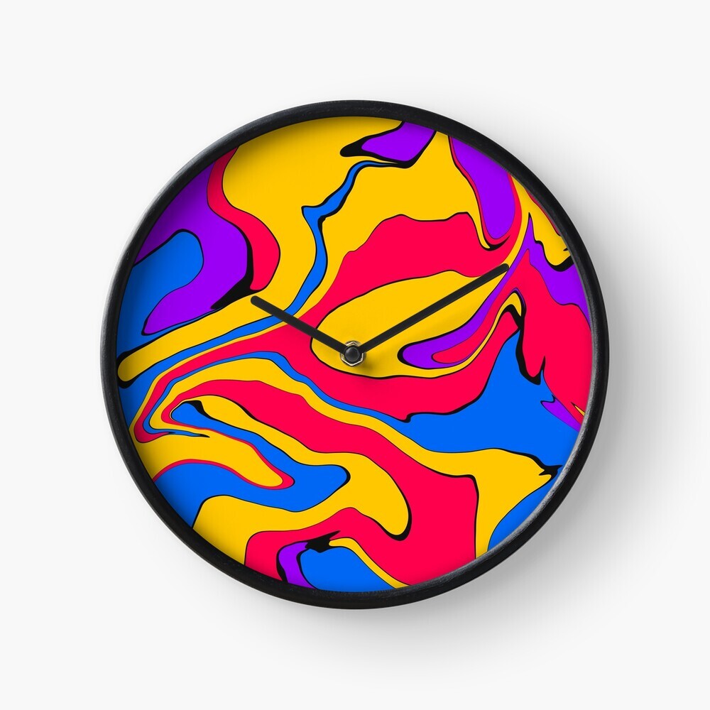 (Colorful Representation of Melted M&M's=7791) Wall Clock 12 Inch Funny ...