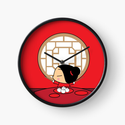(Pucca=7764) Wall Clock 12 Inch Funny Mantel & Tabletop Art Decor for ...
