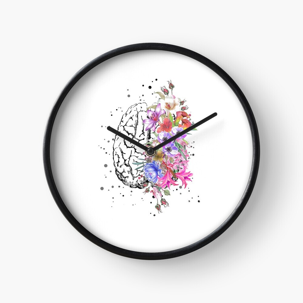 (Brain anatomy, watercolor Brain, flowers brain, brain with Flowers ...