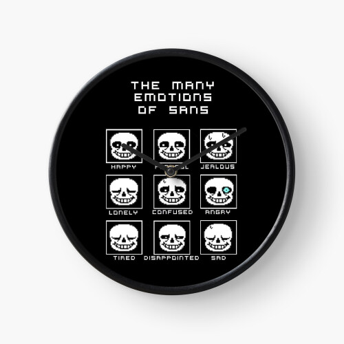 (The Many Emotions Of Sans - Undertale=9149) Wall Clock 12 Inch Funny ...