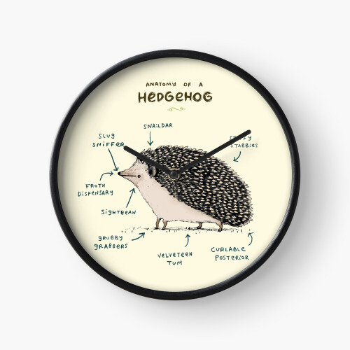 (Anatomy of a Hedgehog=10143) Wall Clock 12 Inch Funny Mantel ...