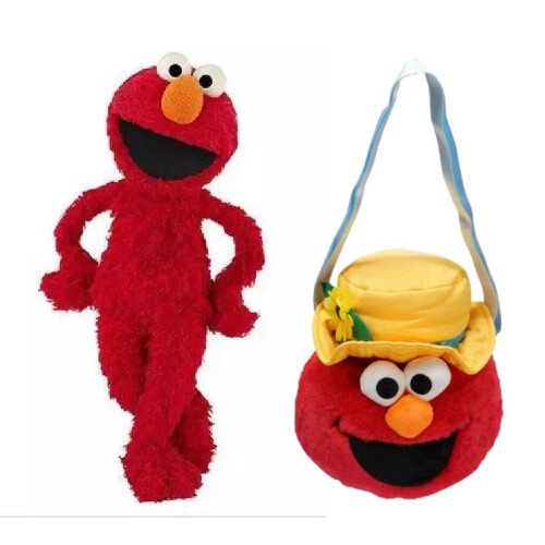 Sesame Street Elmo Kids Snack Crossbody Bag Red Cartoon Handbag Plush ...