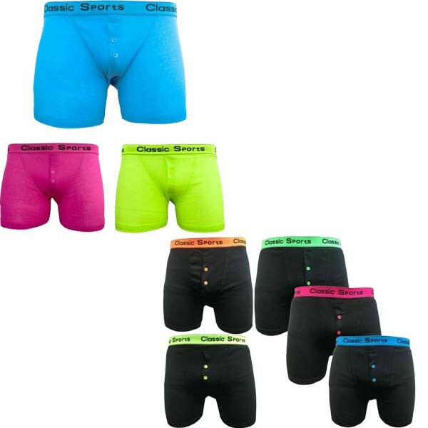 (Classic Boxer Mix Color, XXL) 3 Pack Mens Underwear Boxer Neon Colour ...