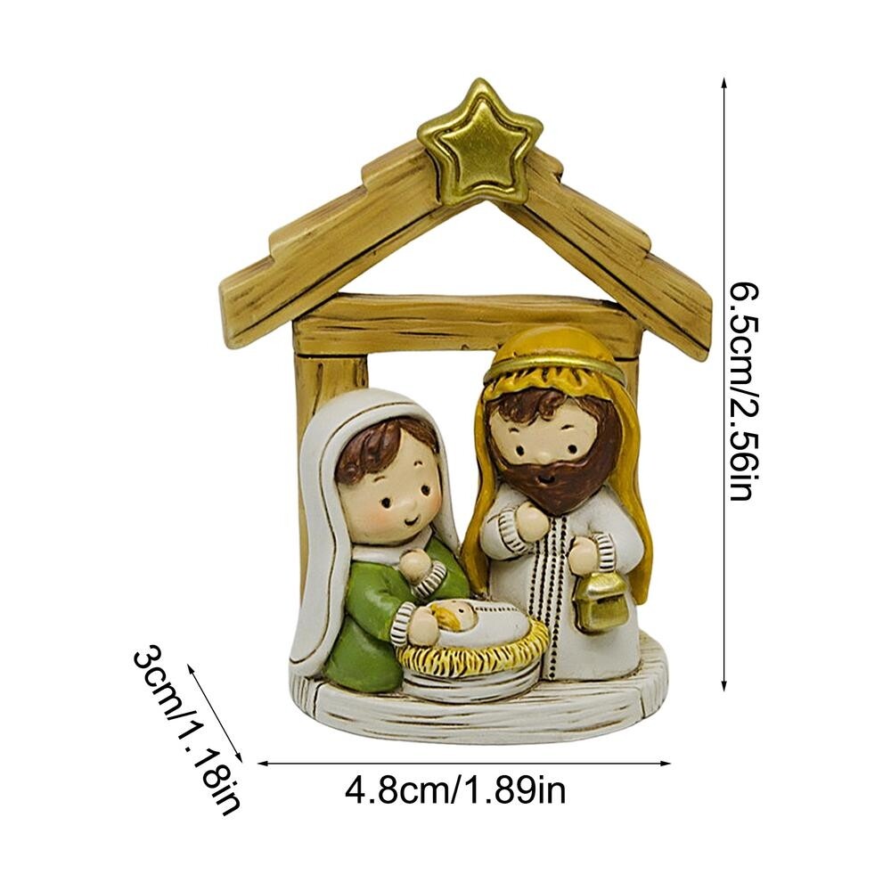 Holy Family Figurine Jesus Miniature Manger Scene Small Nativity Set ...